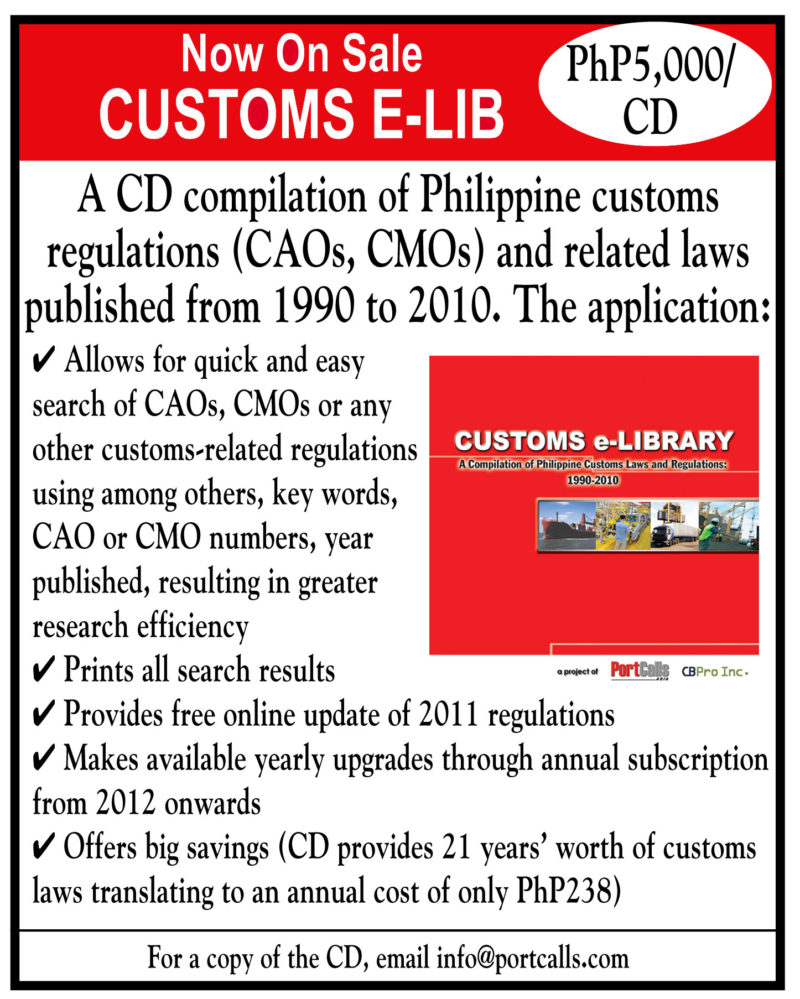 Customs E-Library - PortCalls